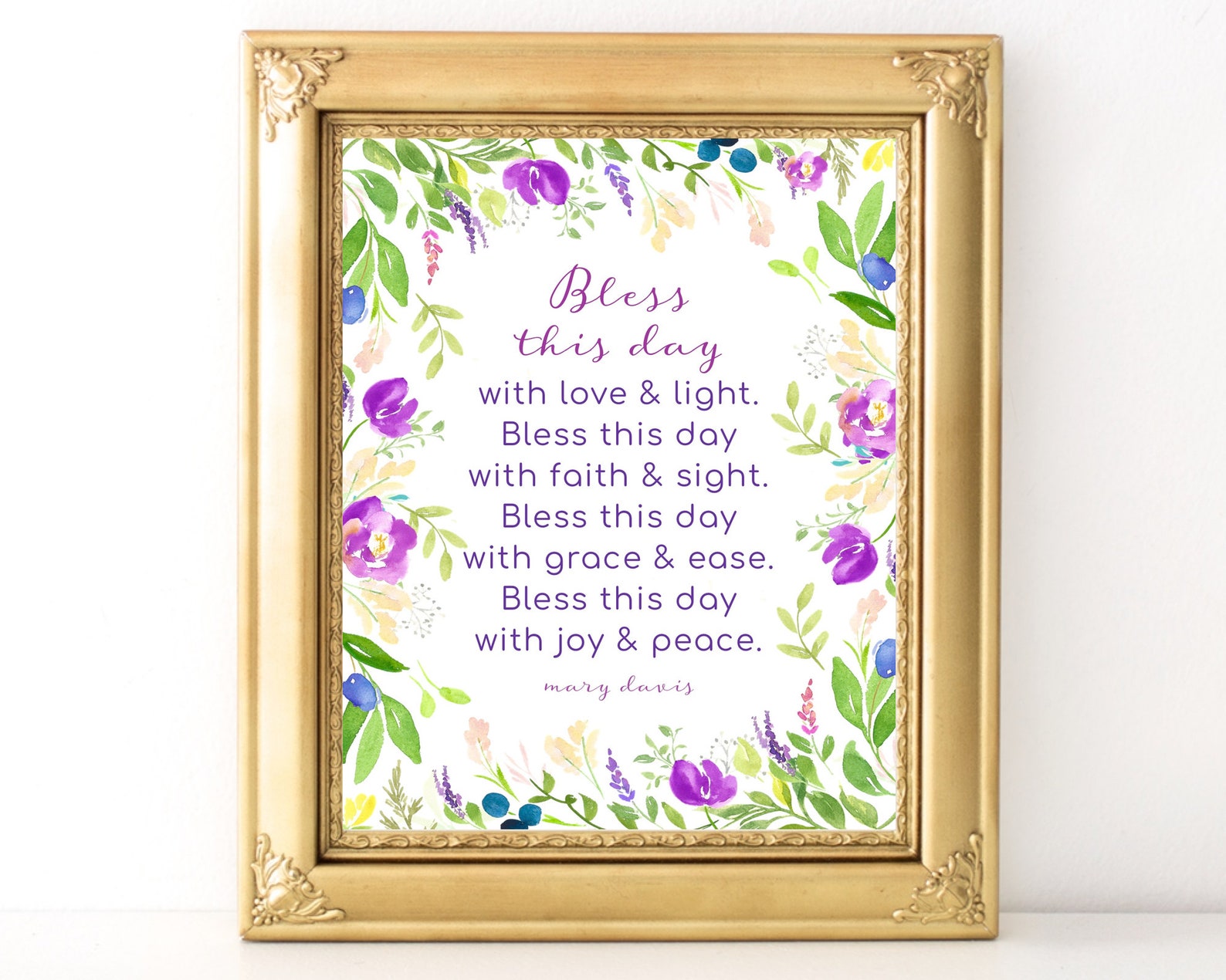 Bless This Day Daily Blessing Print / Every Day Spirit / Inspirational ...