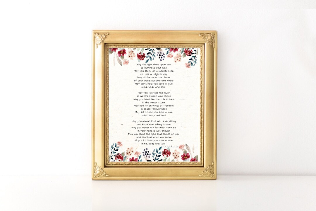 Mind Body and Soul Floral Print / Every Day Spirit / Inspirational ...