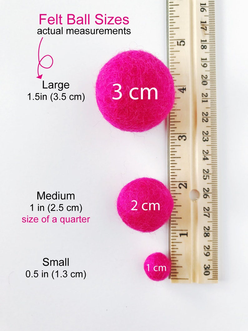 2 Cm Wool Felt Balls Choose Your Own Colors Pom Pom Balls - Etsy