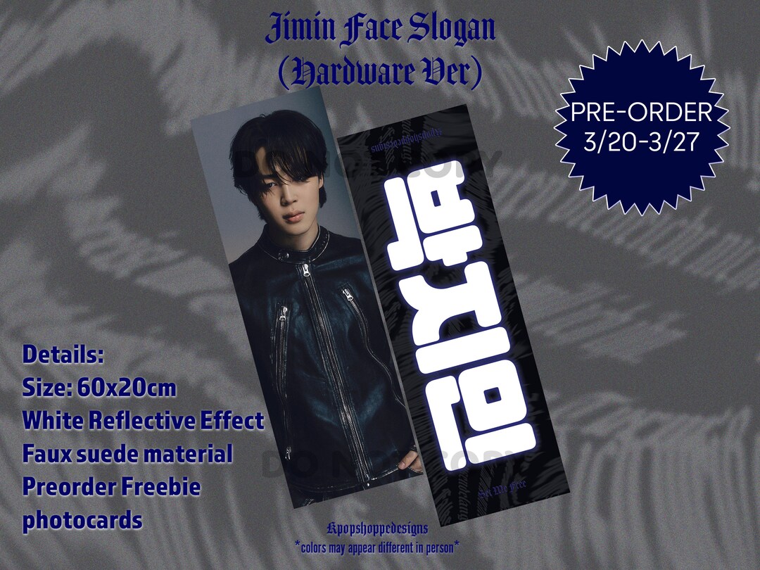 BTS Jimin FACE Slogan Hardware Version - Etsy