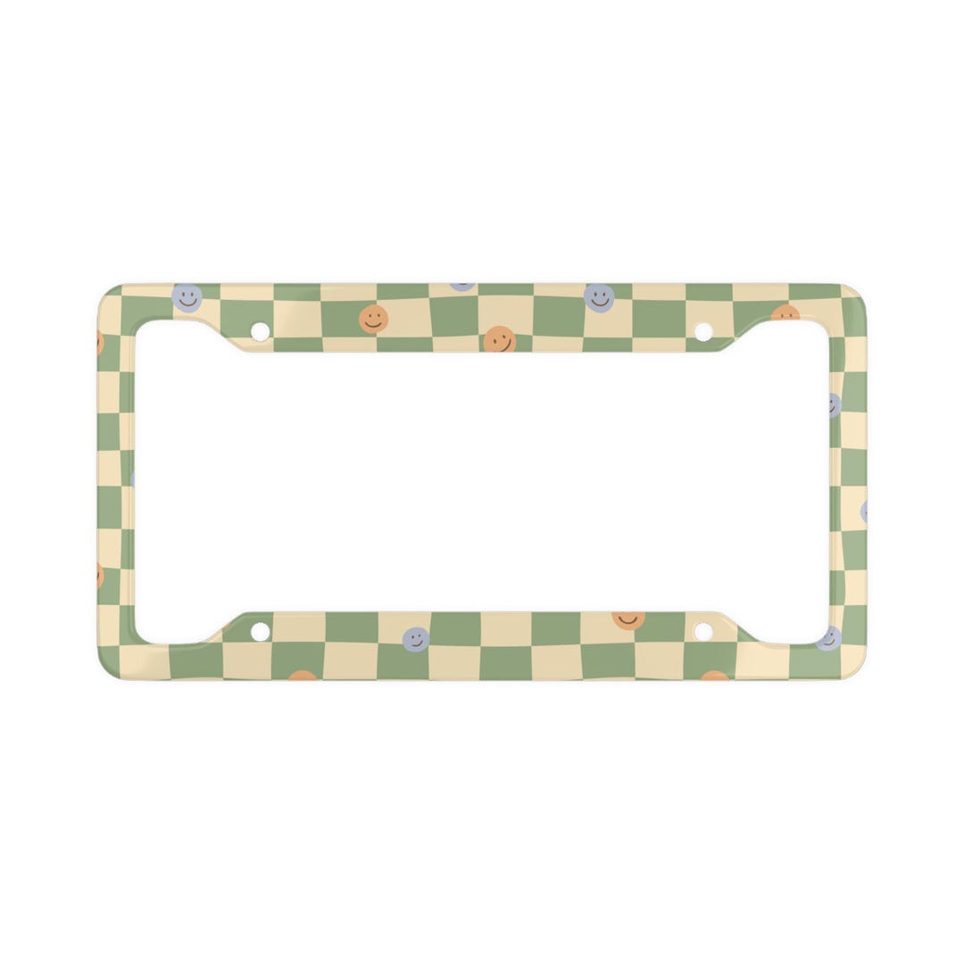 Checkered License Plate Frame | Cute Car Decor | Car Accessories for ...