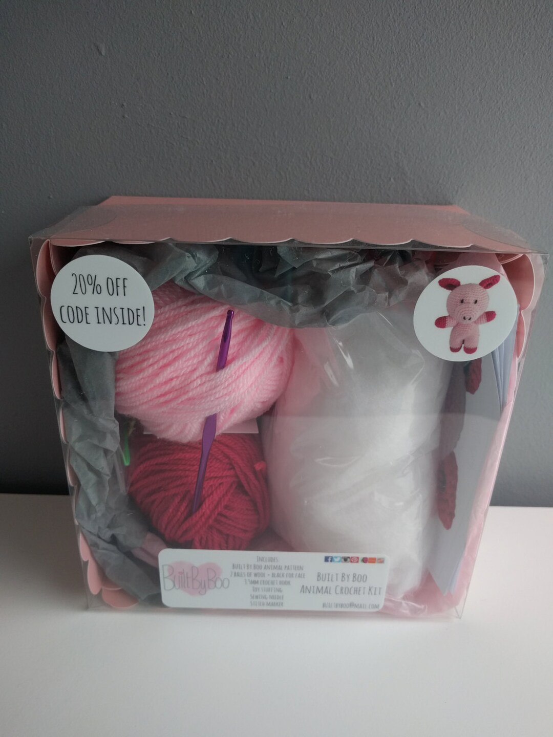 Piggy the Pig Crochet Kit Learn to Crochet, Craft Kit, Diy, Amigurumi ...