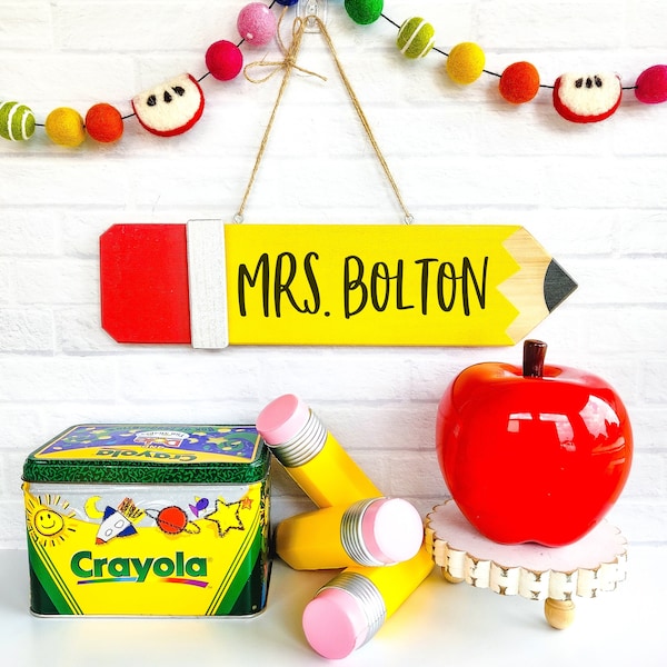 Personalized Wooden Teacher Apples Classroom Decor Teacher - Etsy Canada