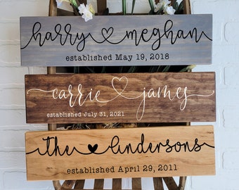 Personalized Couple Names Sign Wedding Gift Idea | Etsy