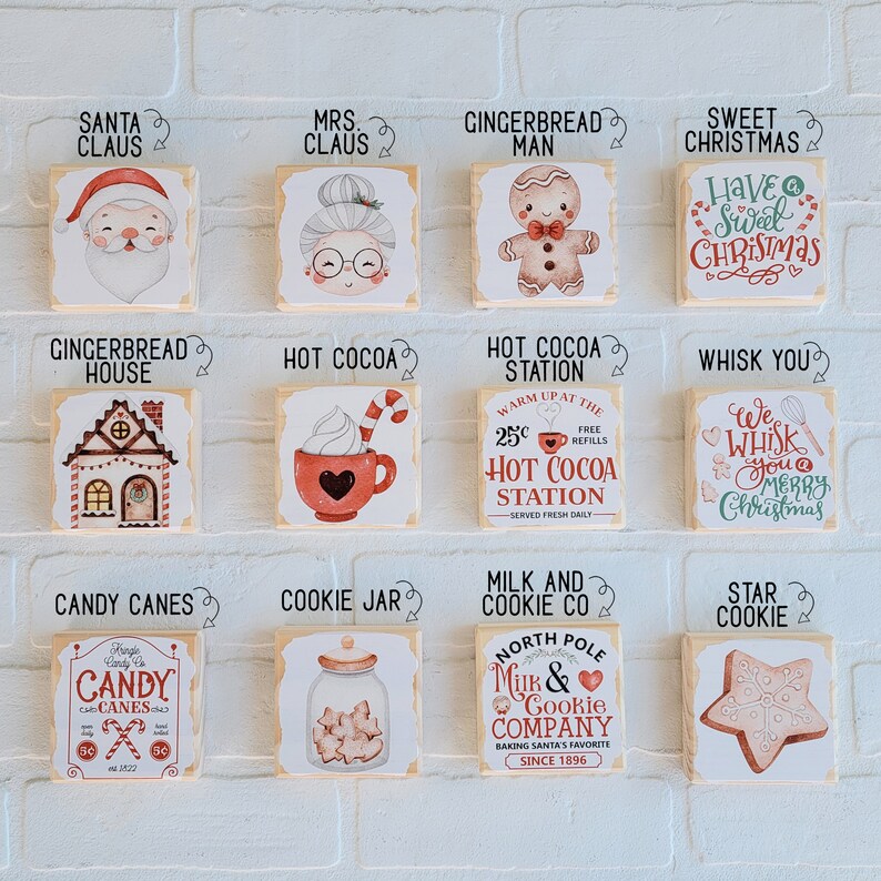 Santa and Mrs. Claus' Kitchen Christmas Mini Signs - Etsy