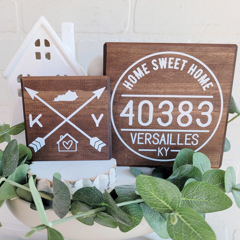 Zip Code State Sign Set of 2 Personalized Location Sign - Etsy