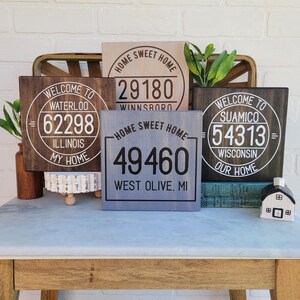 Zip Code Sign Personalized Location Sign Zip Code City - Etsy