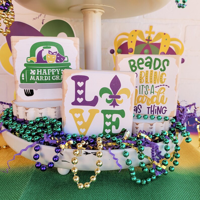 Mardi Gras Mini Signs Tiered Tray Decor Mix and Match - Etsy