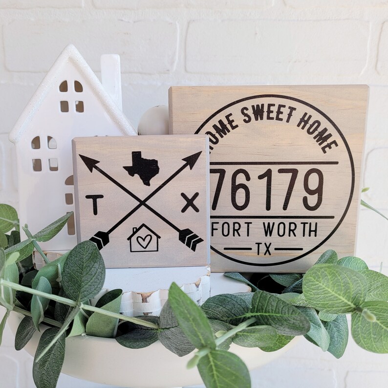 Zip Code State Sign Set of 2 Personalized Location Sign - Etsy