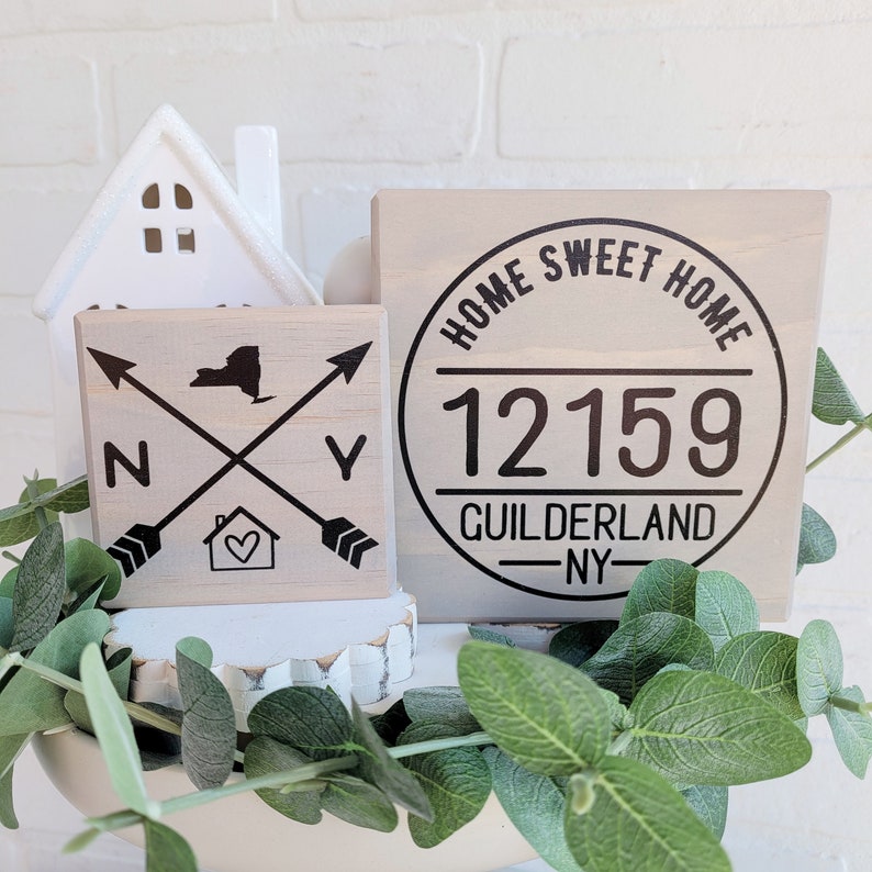 Zip Code State Sign Set of 2 Personalized Location Sign - Etsy