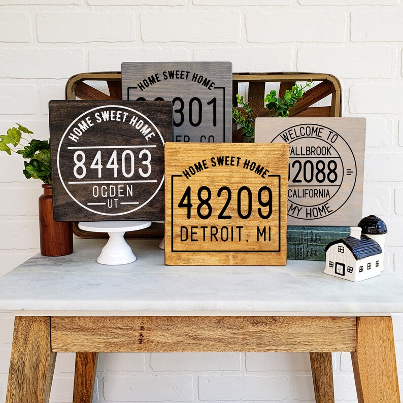 Zip Code Sign Personalized Location Sign Zip Code City | Etsy