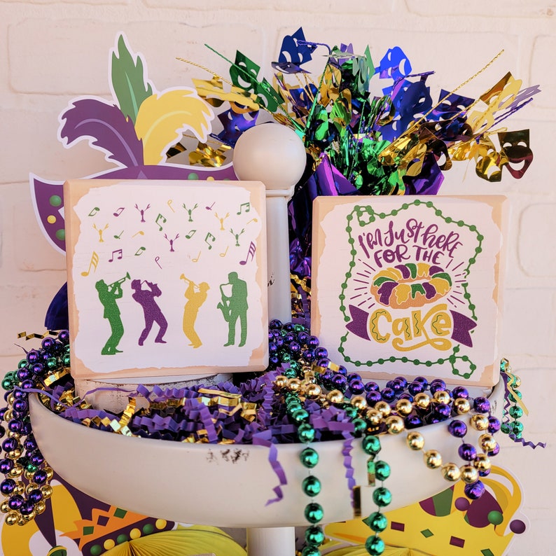 Mardi Gras Mini Signs Tiered Tray Decor Mix and Match | Etsy