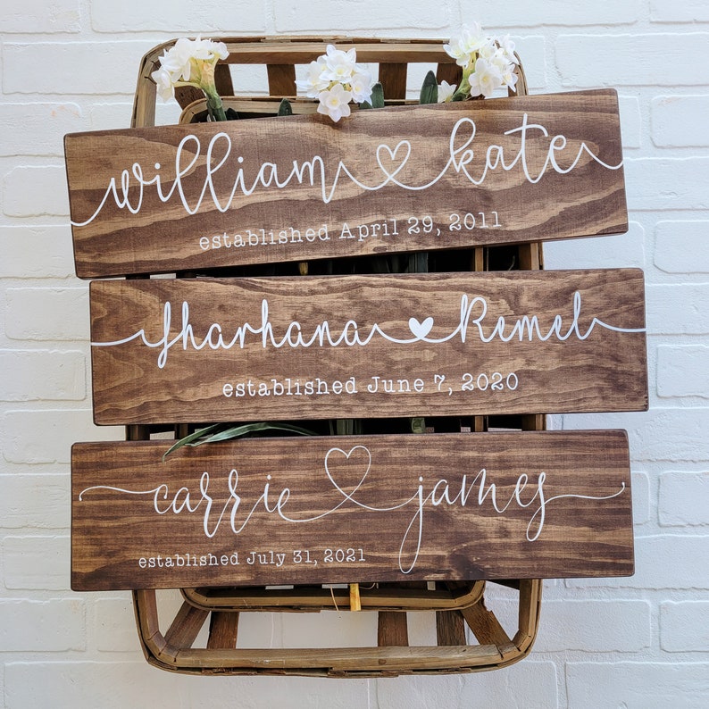 Personalized Couple Names Sign Wedding Gift Idea | Etsy