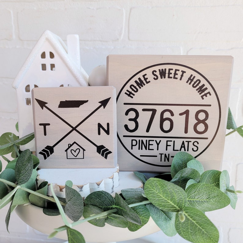 Zip Code State Sign Set of 2 Personalized Location Sign - Etsy