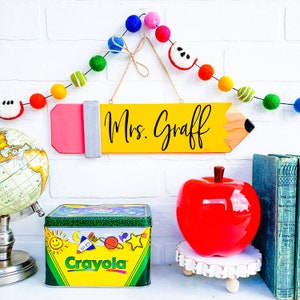 Pencil Teacher Classroom Sign Personalized Teacher Gift - Etsy