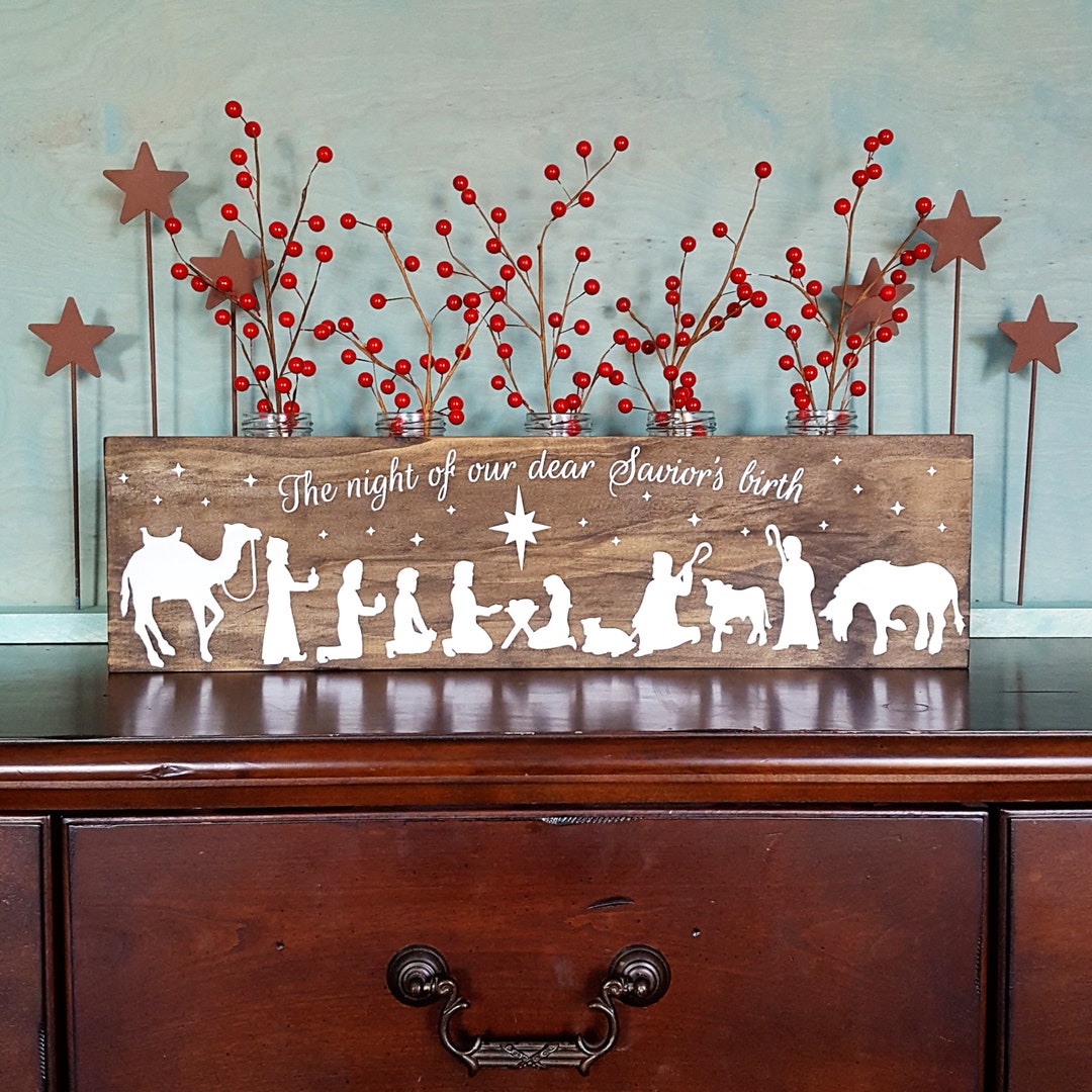 Christmas Nativity Sign | Manger Scene Sign | Christmas Decor | Holiday ...