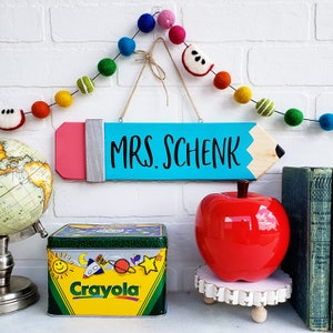 Pencil Teacher Classroom Sign Personalized Teacher Gift - Etsy
