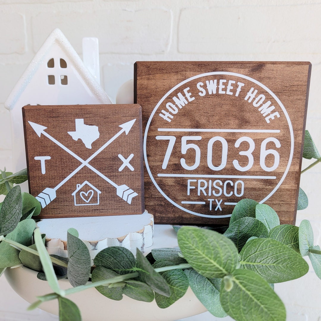 Zip Code + State Sign | Set of 2 | Personalized Location Sign | Zip ...