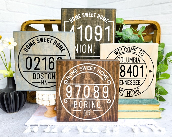 Zip Code Sign | Personalized Location Sign | Zip Code, City and State ...