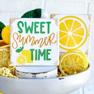 Lemonade Summer Mini Signs | Tiered Tray Decor | Mix and Match | Lemon ...