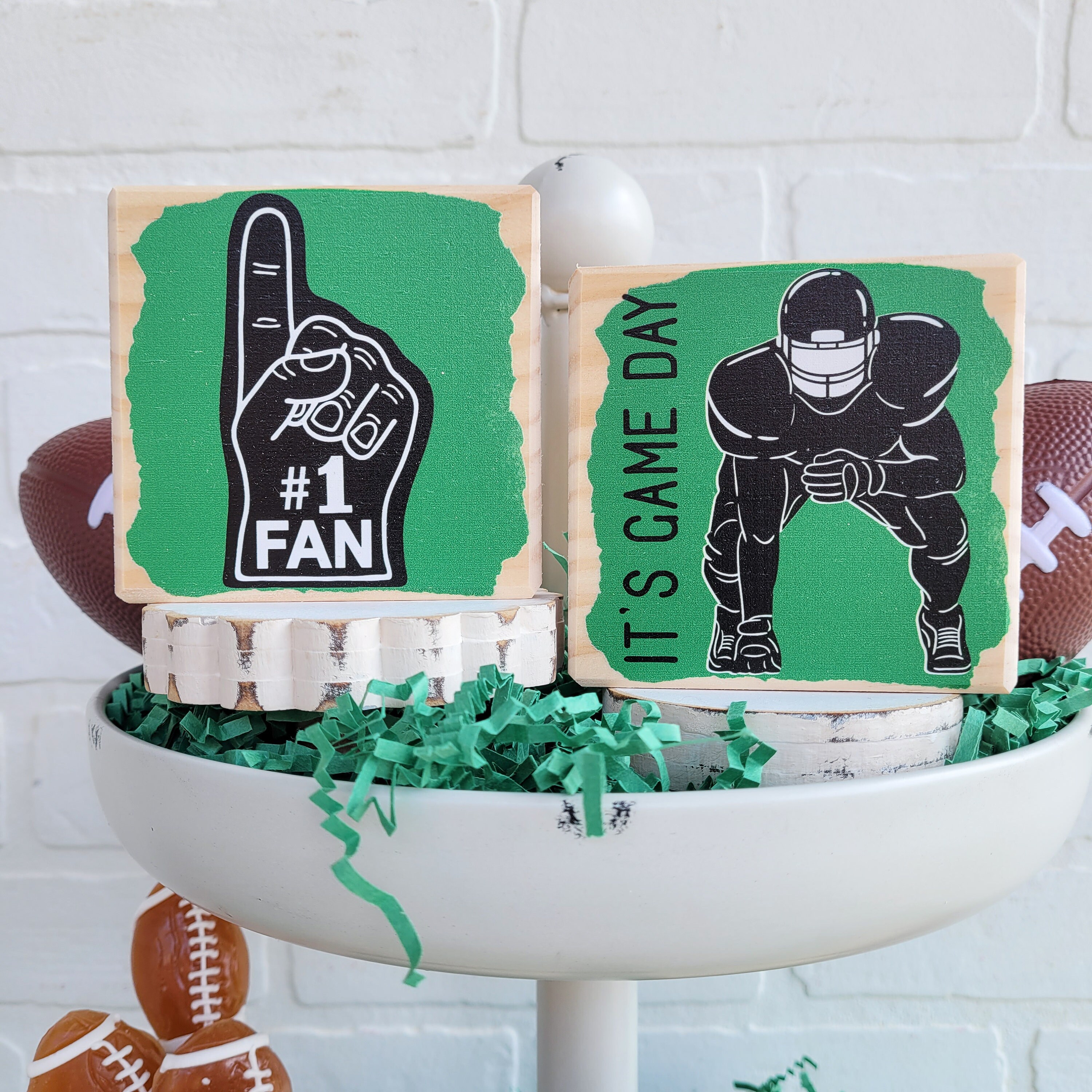 Football Season Mini Signs Tiered Tray Decor Gameday Mini - Etsy