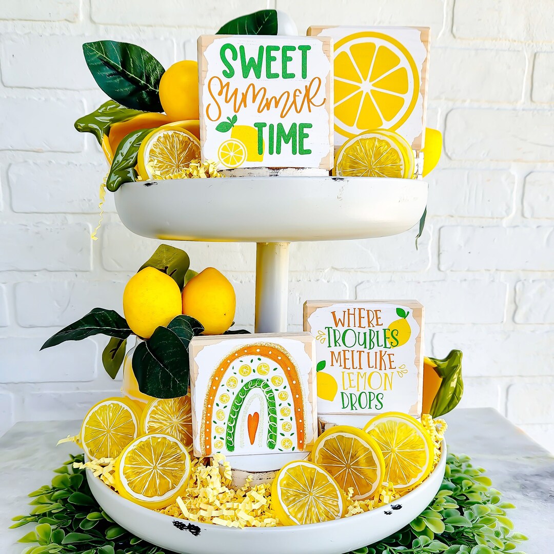 Lemonade Summer Mini Signs | Tiered Tray Decor | Mix and Match | Lemon ...