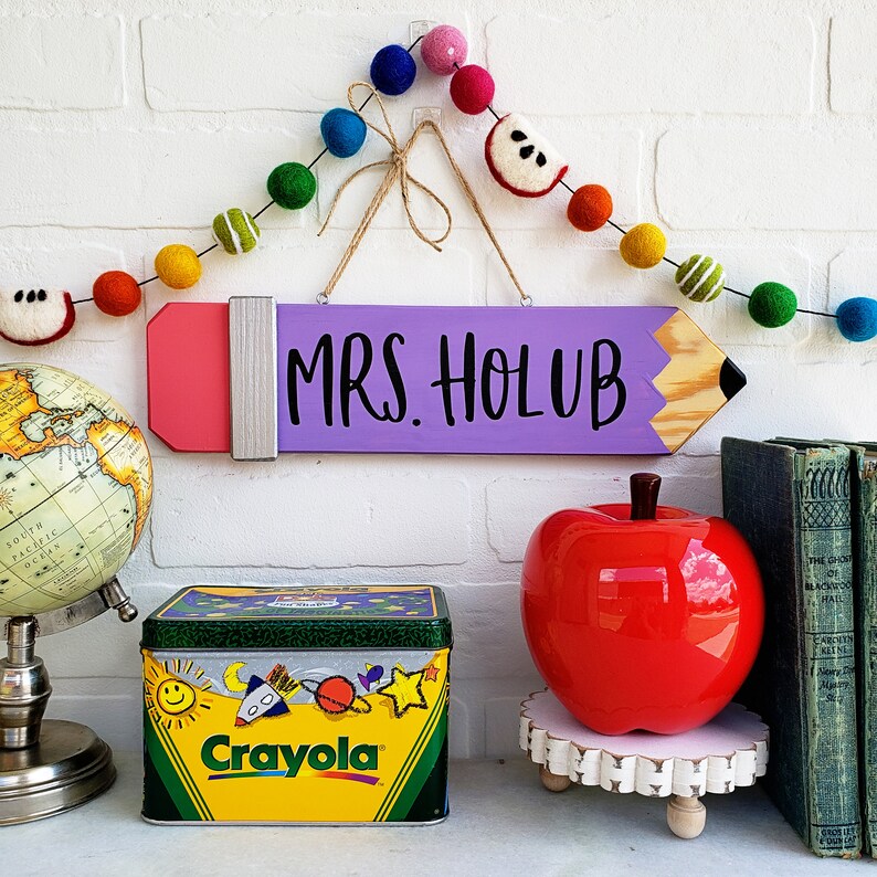Pencil Teacher Classroom Sign Personalized Teacher Gift - Etsy