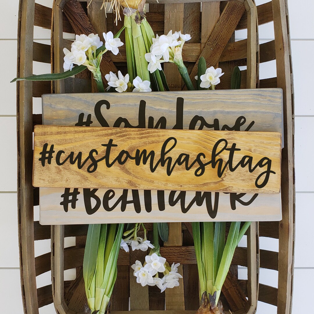 Custom Hashtag Wood Sign | Photography Prop | Business Advertising - Etsy
