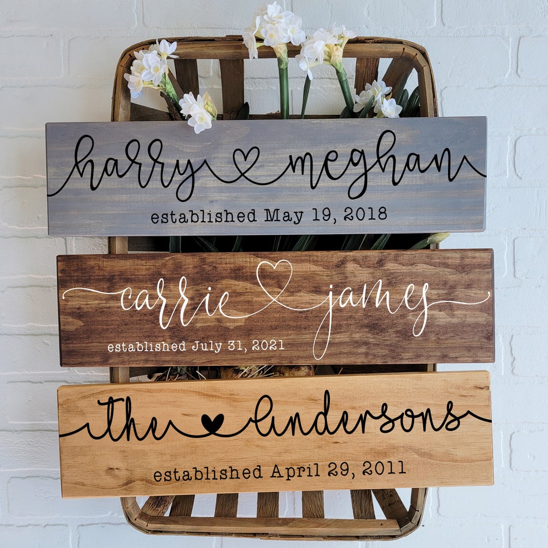 Personalized Couple Names Sign Wedding Gift Idea - Etsy