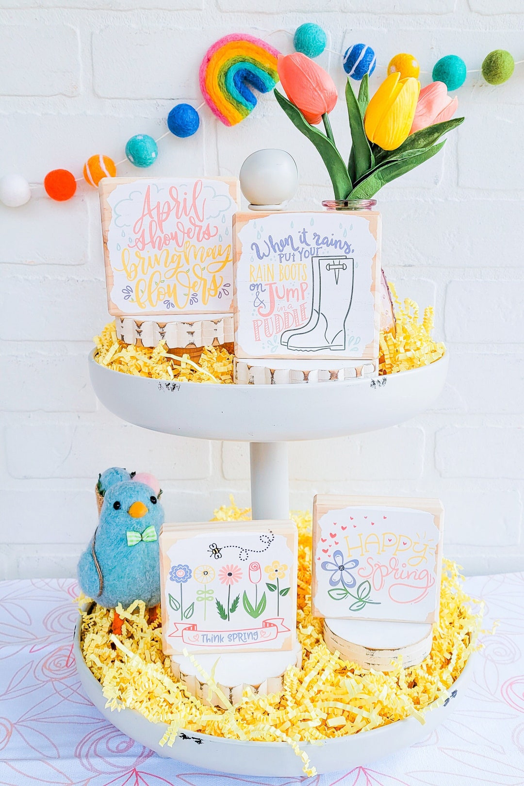 Spring Mini Signs | Tiered Tray Decor | Mix and Match | Seasonal Decor ...