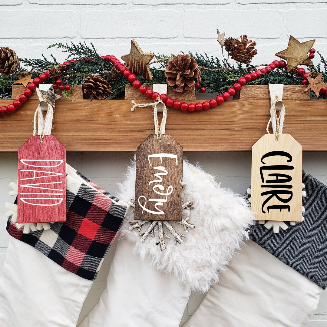 Christmas Stocking Tags | Large Personalized Name Tags for Christmas ...