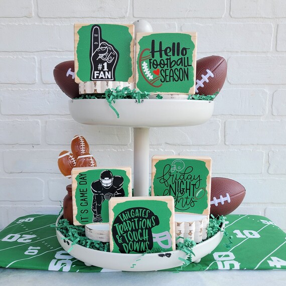 Football Season Mini Signs Tiered Tray Decor Gameday Mini - Etsy