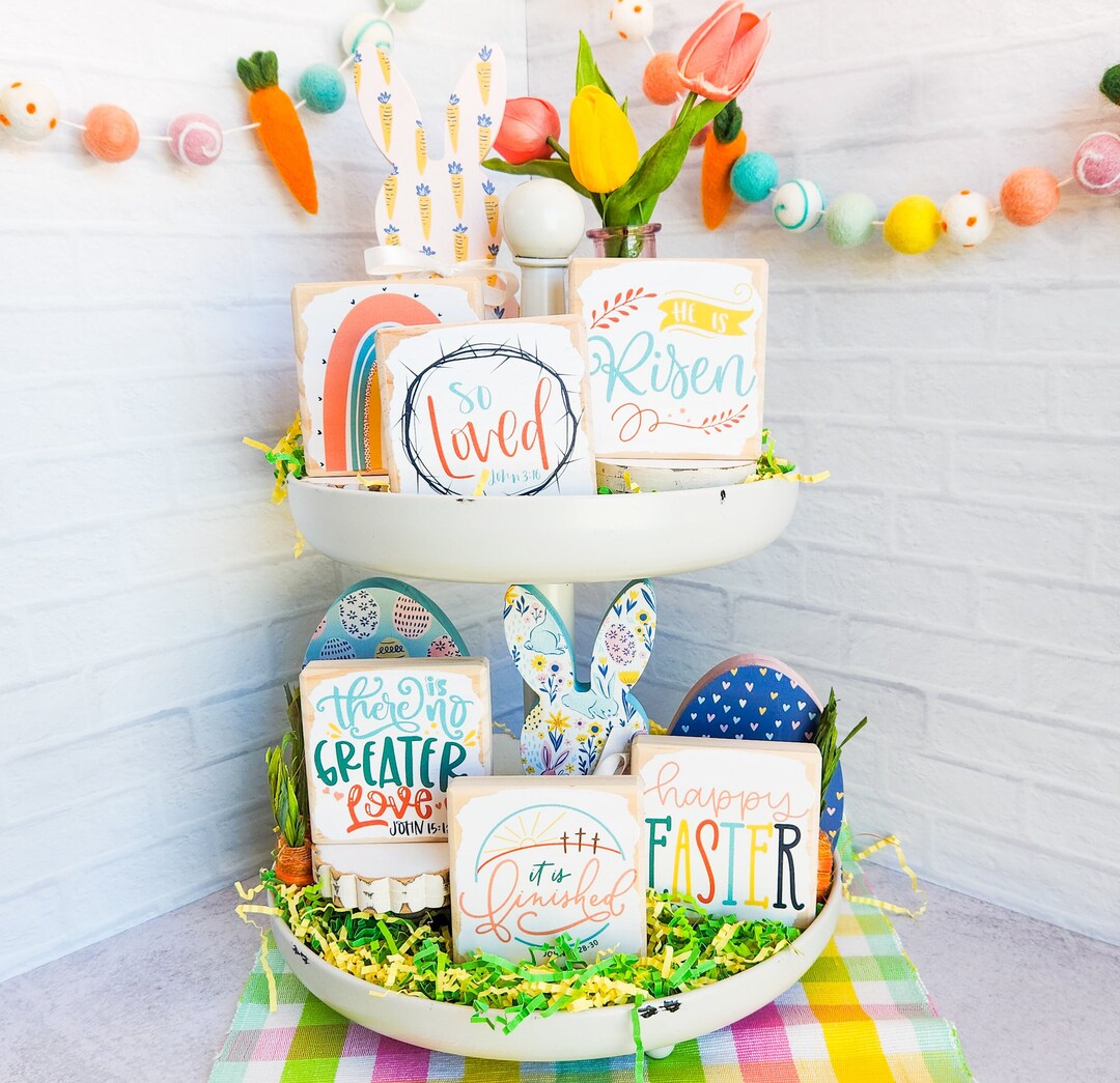 Easter Mini Signs | Tiered Tray Decor | Mix and Match | Holiday Decor ...