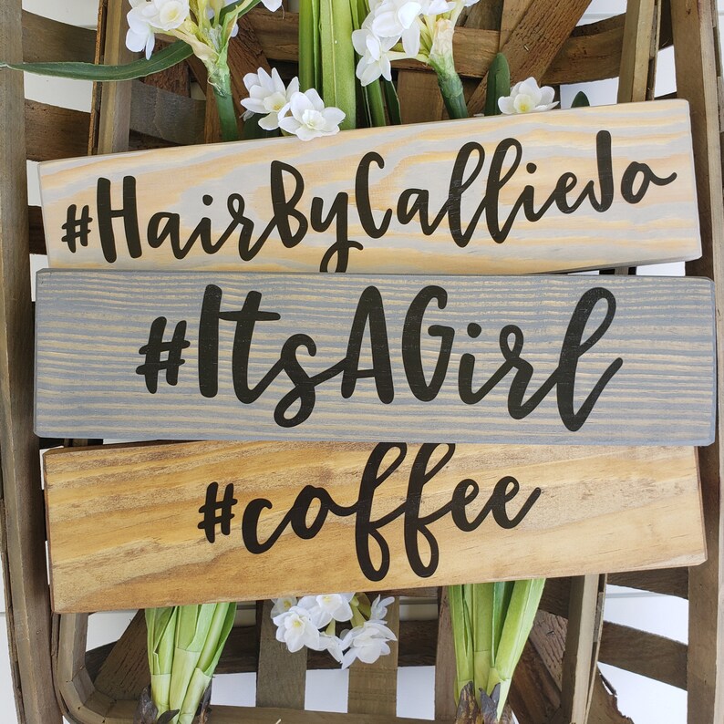 Custom Hashtag Wood Sign Photography Prop Business - Etsy