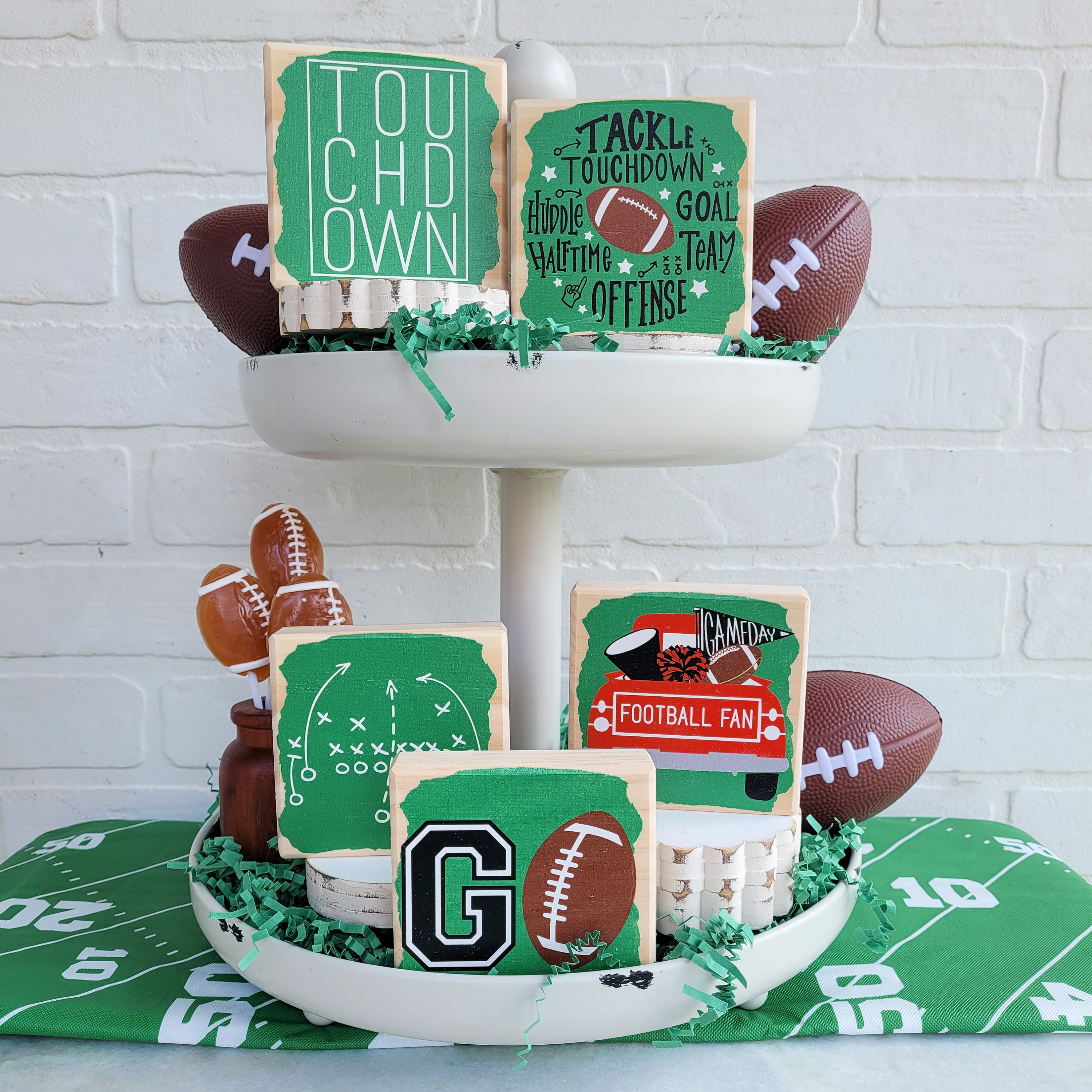 Football Season Mini Signs Tiered Tray Decor Gameday Mini - Etsy
