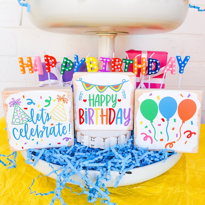 Birthday Mini Signs Tiered Tray Decor Mix and Match - Etsy