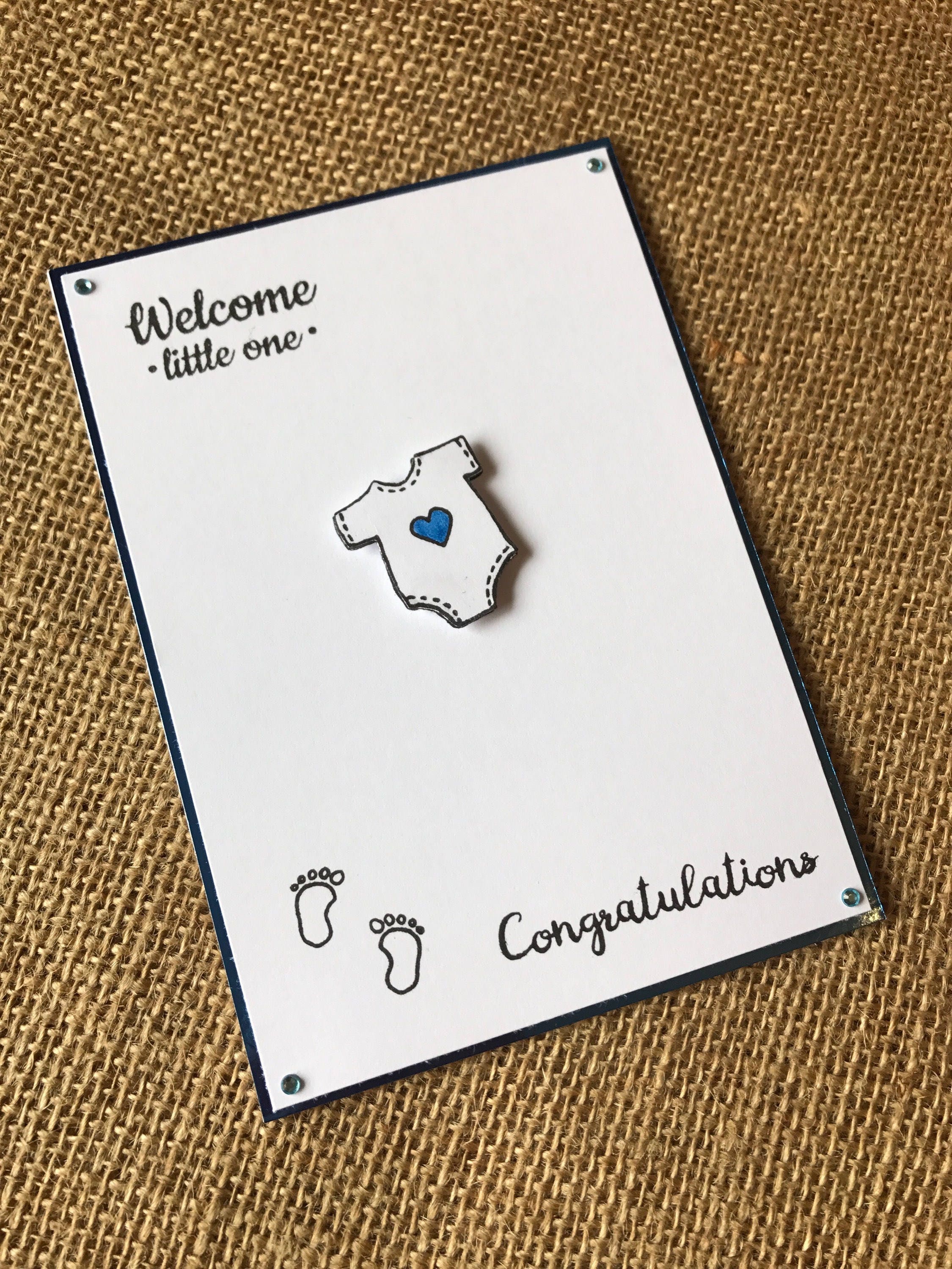 New Baby Card - Welcome Little One - Baby Boy - Baby Girl - Can Be ...