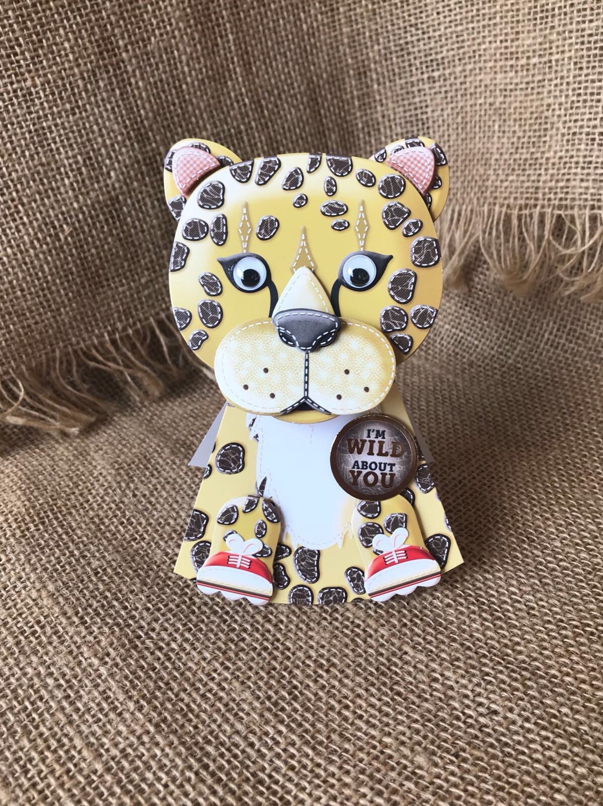 Leopard 'Pop-up' standing card I'm Wild about - Etsy Italia