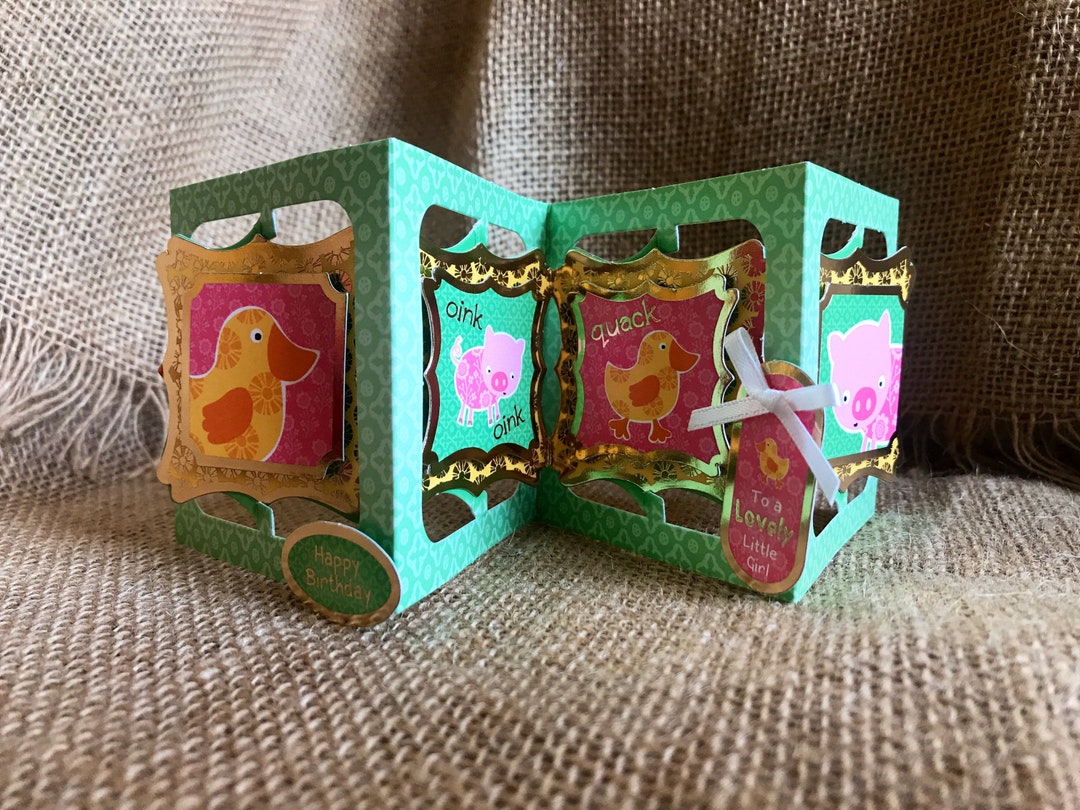 Farm Animal Card - Farm Pop-up Card Pop up - Duck - Donkey - Cat ...