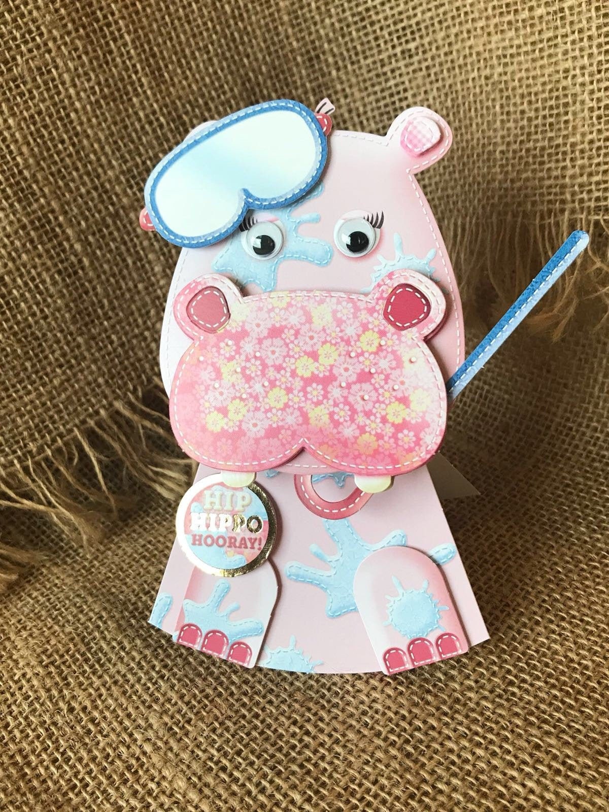 Happy Hippo 'pop-up' Standing Card - Hippopotamus - Happy Birthday ...