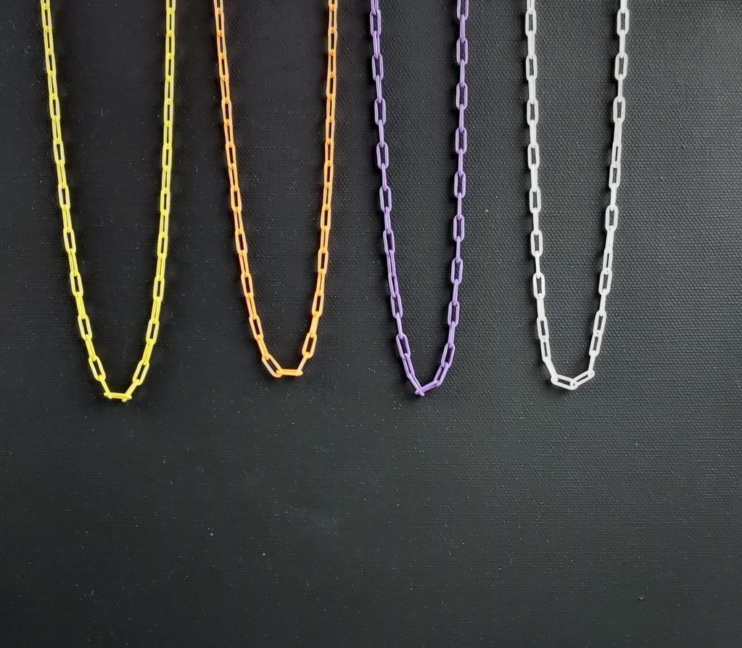 Paperclip Chain Necklace. Different Color Paperclip Chains. Purple ...