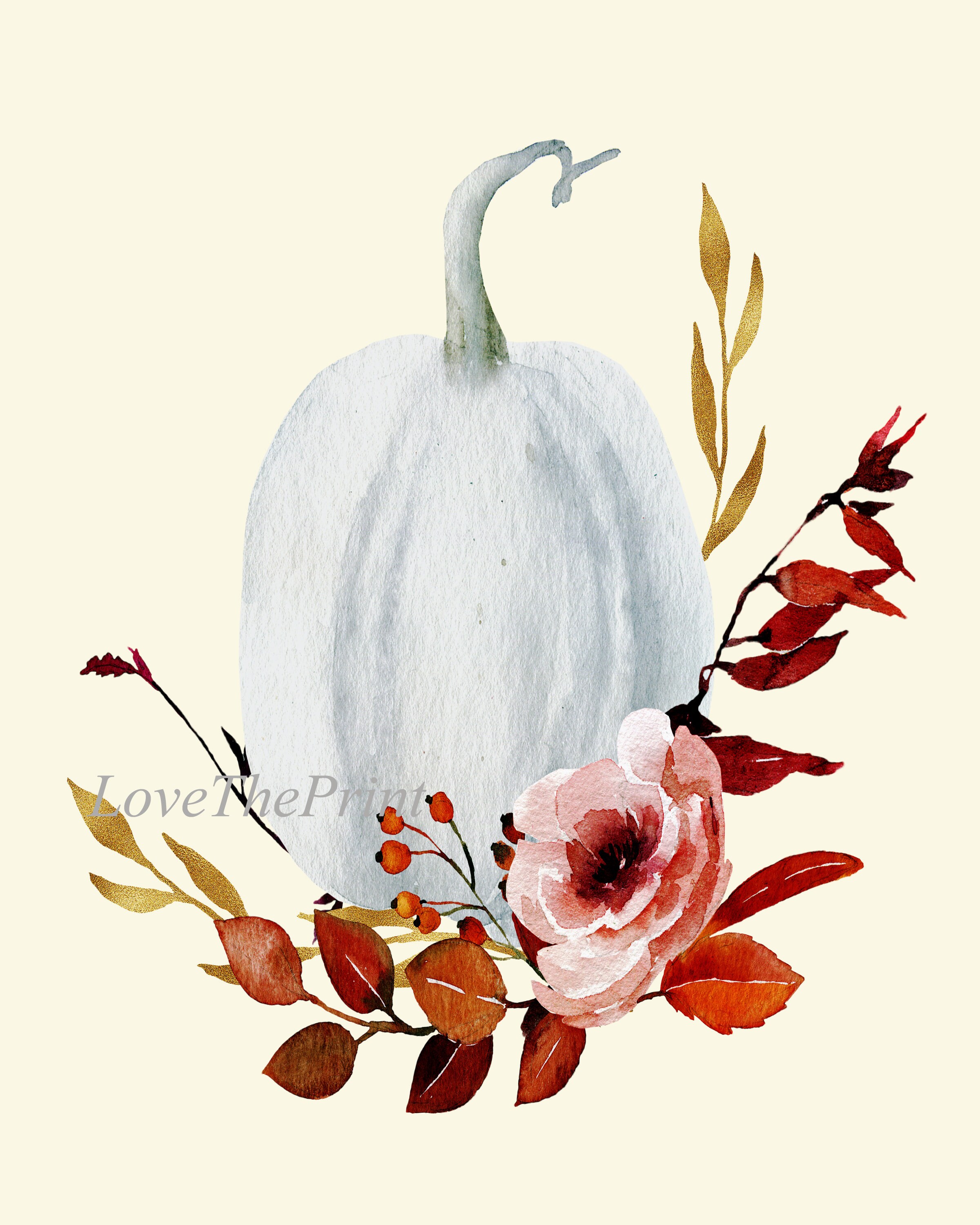 Pumpkin Wall Art Print Set of 4 Prints Fall Autumn - Etsy