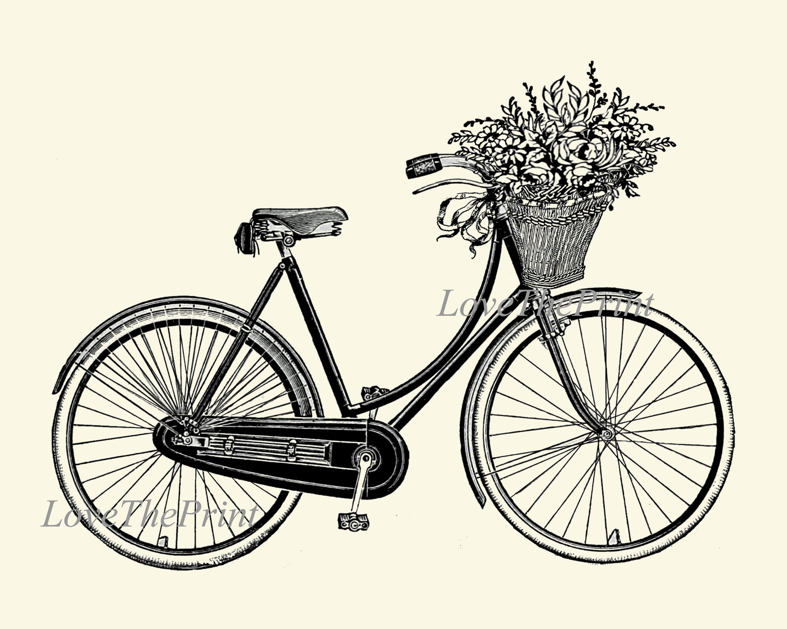 Vintage Bicycle Bike Print Set of 2 Prints Beautiful Antique ...