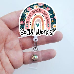 Social Worker Rainbow Badge Reel | SW Badge Reel | Social Worker Badge ...
