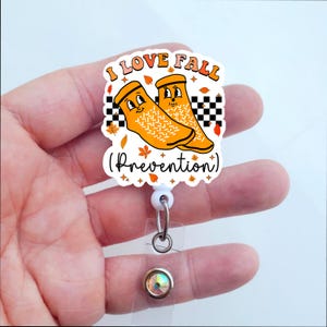Fall Prevention Badge Reel | Funny Fall Badge Reel | Nurse Badge ...