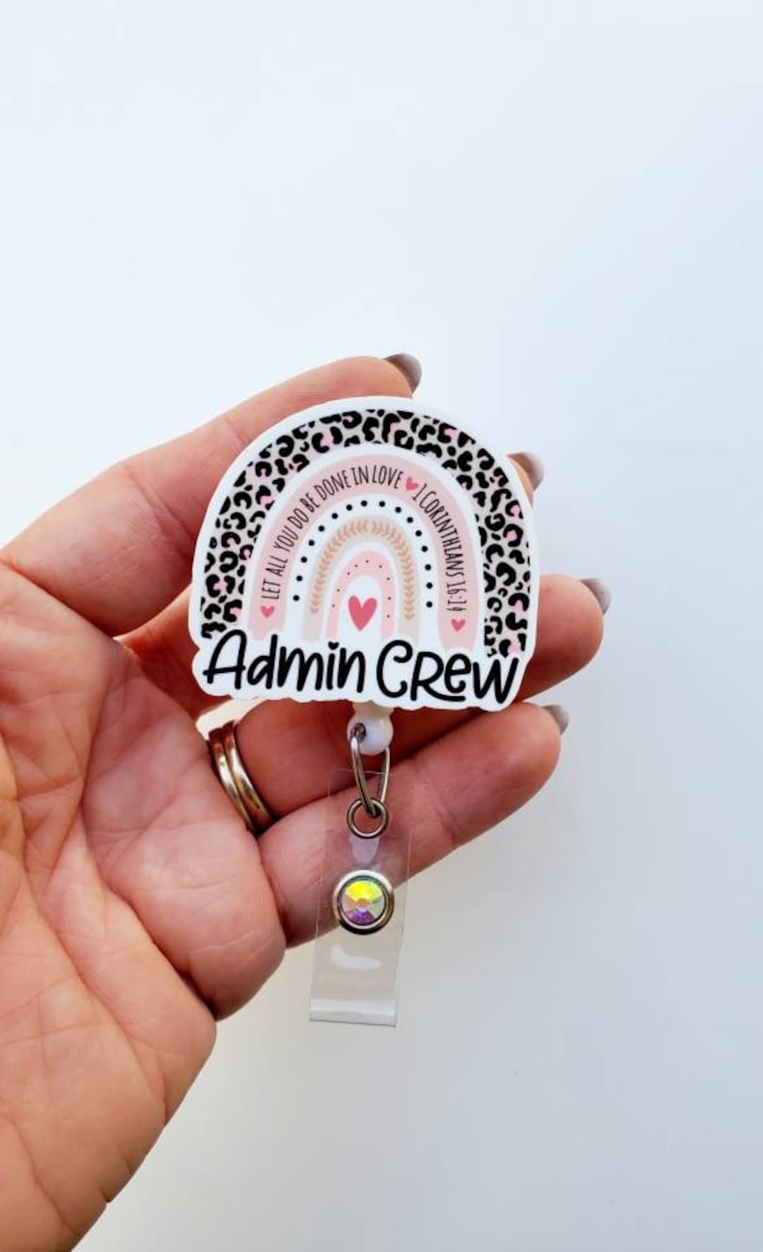 Admin Crew Badge Reel | Admin Badge Reel | Retractable Admin Rainbow ...
