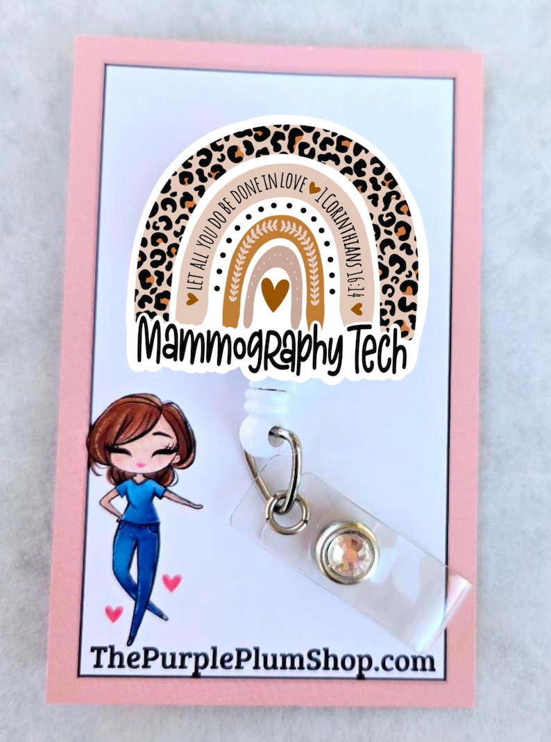 Mammography Tech Badge Reel | Mammography Nurse Badge | Mammography ...