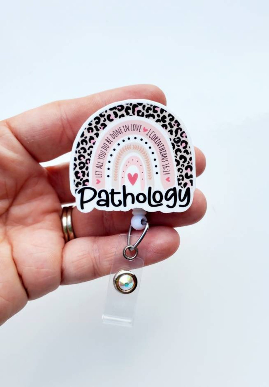 Pathology Badge Reel | Rainbow Pathology Badge or Carabiner | Rainbow ...