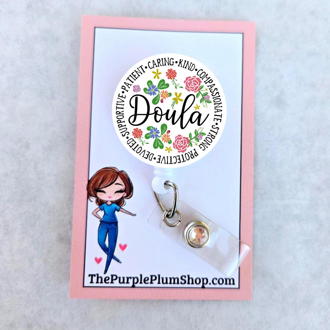 Doula Badge Reel | Retractable Doula Badge | Doula Healthcare Worker ...