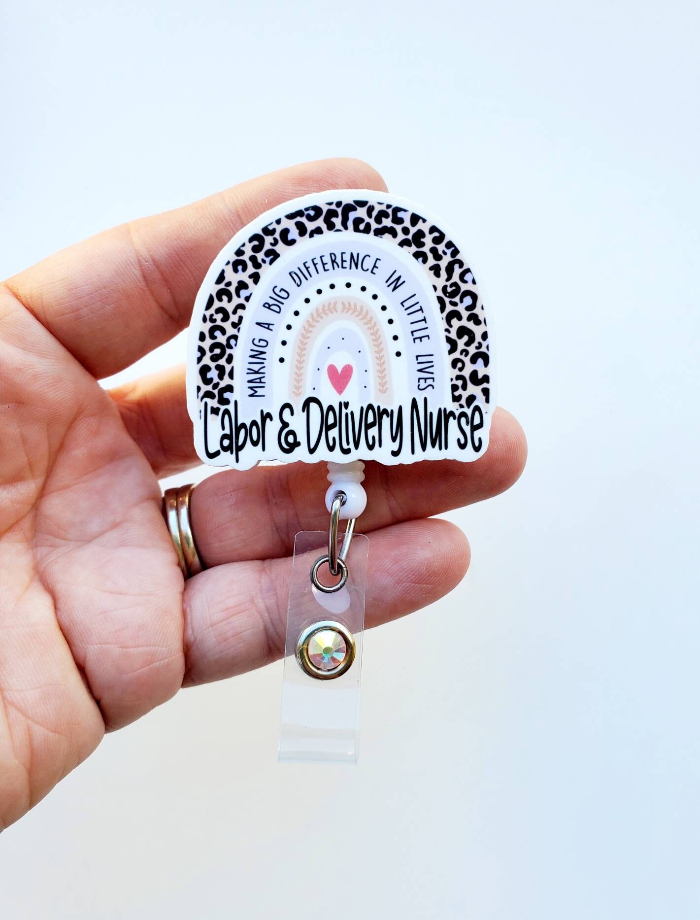 Labor and Delivery Nurse Badge Reel Brown Retractable - Etsy